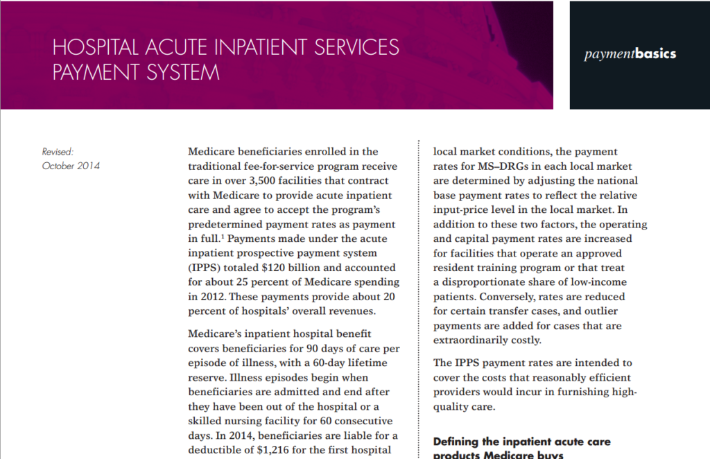 Payment Basics: A Traveler’s Guide to Medicare’s Payment Systems – MedPAC